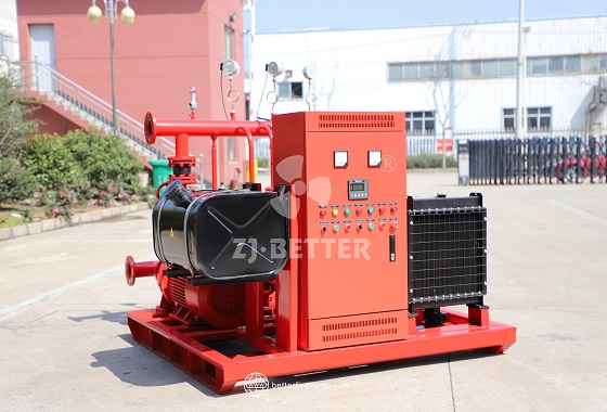 How does the diesel fire pump unit ensure reliability in fire ...